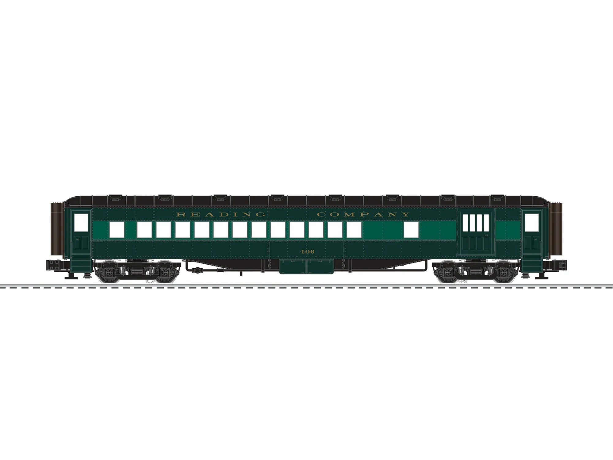 Reading 72' Passenger 2 Pack A (two-tone green) | O Scale